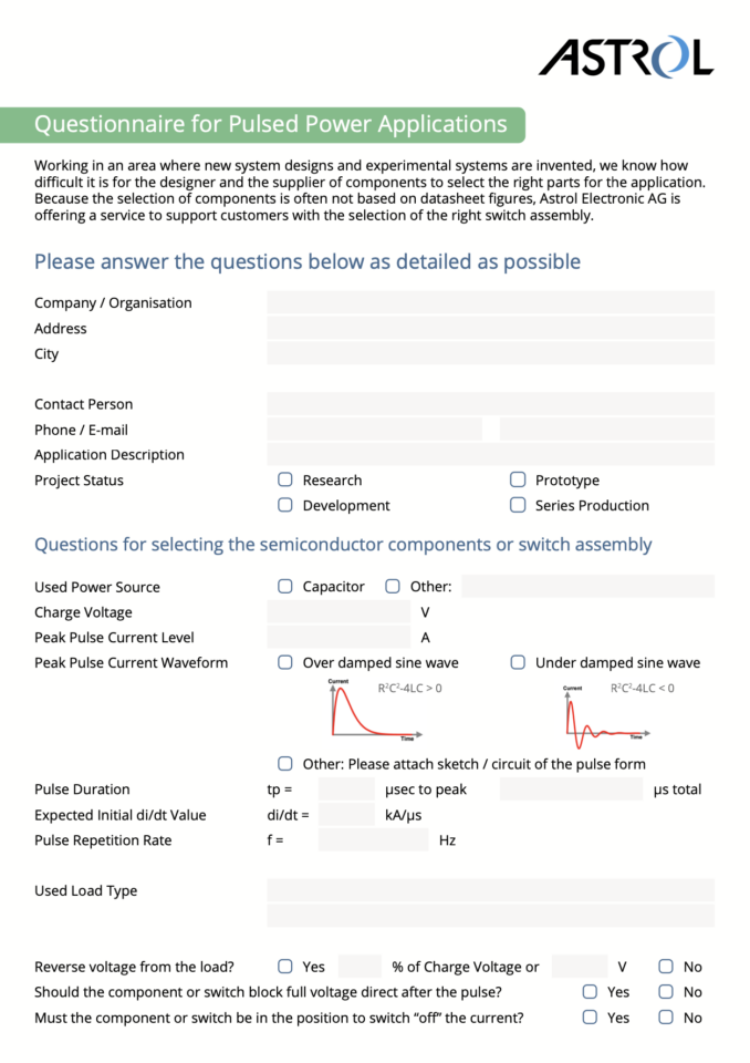 Pulsed power solutions - Astrol